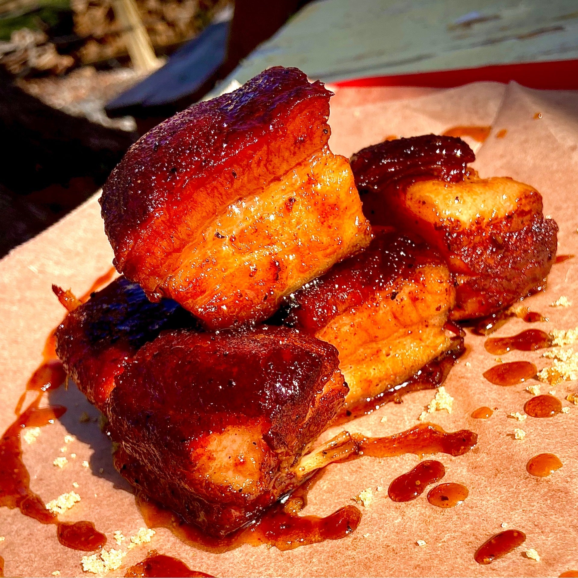 1 lbs Pork Belly burnt ends | Boxcar BBQ - Post Oak Concepts LLC